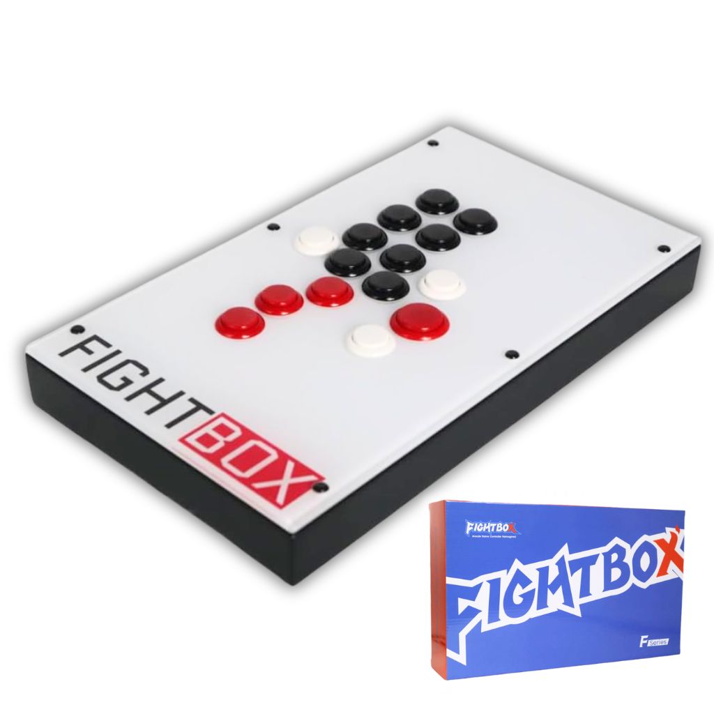 FightBox ファイトボックス F10-EX-PC-V2は、従来のアーケードスティックに配置されているジョイスティックの代わりに、コントローラーの左側に 3 つの三和電子製OBSF-24 ボタンと 1 つの 三和電子製OBSF-30 ボ...