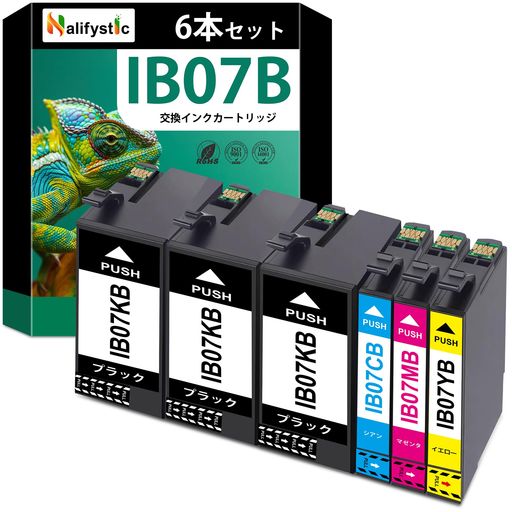 【商品内容】EPSON用 IB07CL4B(IB07CL4Aの大容量) マウスインク 6本セットには IB07KB(ブラック)x3 IB07CB(シアン)x1 IB07MB(マゼンタ)x1 IB07YB(イエロー)x1 があります。 【対応...