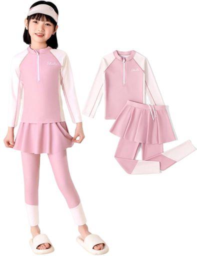 キッズ水着2点セット:長袖ラッシュガード、ショートパンツ サイズ参照:L(身長95-110cm)、XL(身長105-120cm)、2XL(身長120-130cm)、3XL(身長130-140cm)、4XL(身長140-150cmパッド付き)...