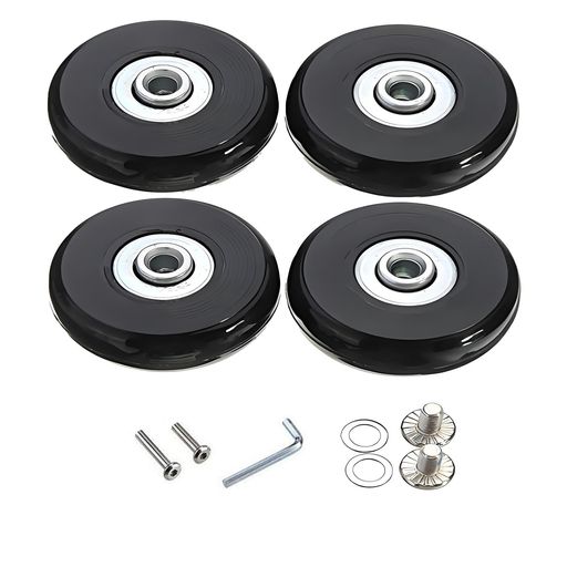 1.スーツケースキャスター交換キット内容:2キャスター(直径50mm)、4ボルト(車軸30mm2、35mm2)、4ネジ、4ワッシャー、1*レンチ。キットに必要なツールが付属しており、誰でも簡単にスーツケースキャスターを交換できます。コンパク...