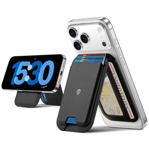 【本革素材・スタンド機能】本商品は本革を採用し、シンプルなデザインで、ビジネスからプライベートまで様々なスタイルにぴったりで、多様な場面で活用できる高級感が溢れカードホルダーです。縦向き、横向きから好きな角度を調節できて、手放しでも動画視聴...