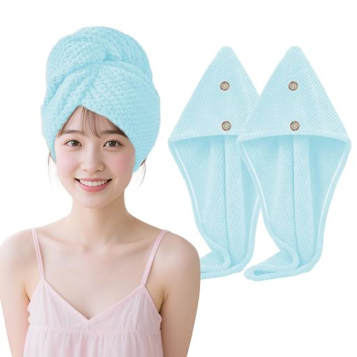 ✅【強い吸水性&amp;時間短縮】:タオルキャップは、マイクロファイバー素材とパイナップルグリッドデザインを採用しており、髪の水分蒸発を促進し、短時間で髪を乾かすことができます。これにより、ドライヤーの使用時間を節約できます。通気性に優れた...