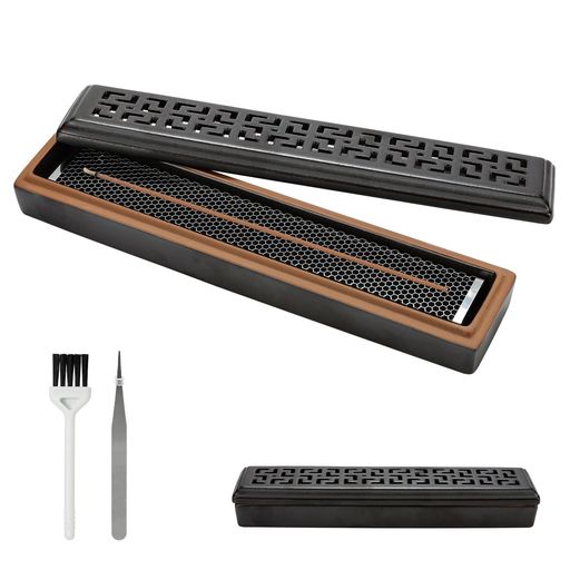 【香炉ボックス】セラミック製の香立ては、お香を汚さずにすべてのお香灰をキャッチし、お手入れも簡単です。香炉には蓋が付いているので、窓や扇風機が開いていても灰が飛ぶことがありません。セラミック素材で香炉が燃え尽きることがなく、偶発的な接触によ...