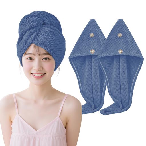 ✅【強い吸水性&amp;時間短縮】:タオルキャップは、マイクロファイバー素材とパイナップルグリッドデザインを採用しており、髪の水分蒸発を促進し、短時間で髪を乾かすことができます。これにより、ドライヤーの使用時間を節約できます。通気性に優れた...