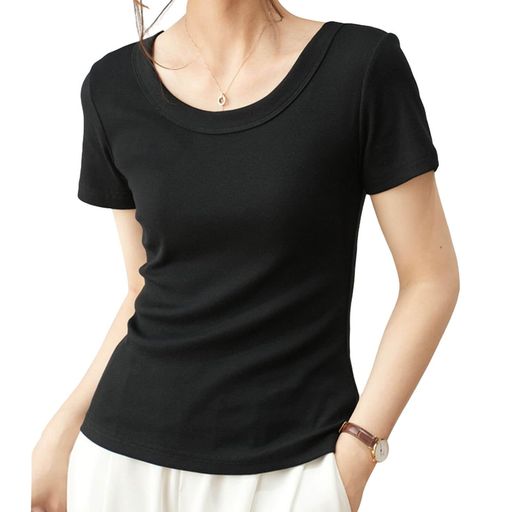 ✅M(40-48kg)。L(48-55kg)。XL(55-62kg)。柔らかな薄手素材のtシャツレディース半袖で、ストレッチ性も高く着心地快適です。程よく体にフィットし、べたつかないサラっとした肌触りなので、黒や白のインナーTシャツとしても...