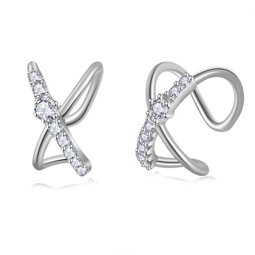 柔らかな曲線:クロス状のデザインにキラキラと輝く上質なジルコンを合わせて耳に華やかに飾ります 装着しやすい:耳の軟骨部分に挟むだけなので、耳に穴が開いていなくても、快適に耳をおしゃれにします。他のイヤリングとも楽に組み合わせます 貴金属メッ...