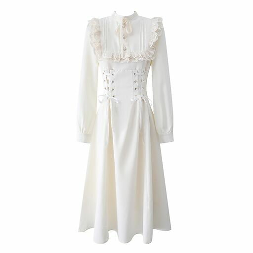 柔らかい生地:肌に優しい生地を使用しており、柔らかい手触りで着心地が良いです。注意:商品は配送時の折りシワが生じる場合がございますので、ご了承ください。 リボン:フリル・レースをたっぷりと使用したワンピース。女性らしい柔らかな雰囲気もあり、...