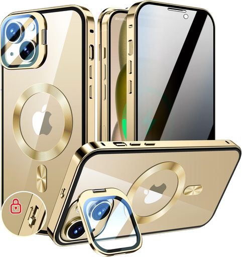 【多機能隠しスタンド&amp;カメラレンズ保護】このiphone15ケースには、隠しレカメラマウントとレンズ保護という革新的な二重機能が付属しています。超軽量のアルミニウム合金製レンズマウントは、30000回以上の開閉テストを行い、品質と耐...