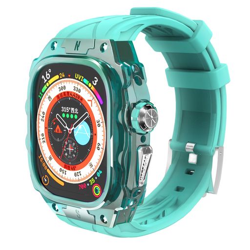 素材:ケース:ポリカーボネートケース、耐傷性、耐久性耐摩耗性、落下防止、耐衝撃ストラップ:高品質のシリコン素材、環境に優しく、肌に優しく、防塵、安定したパフォーマンス、お手入れ簡単。 【互換性】高級ケース49mmAppleWatchUltr...