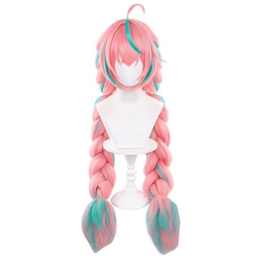 【セット内容】ゲームキャラクター(ピンクブルーロング)コスプレ用フルウィッグ+ウィッグネット。 【素材構成】高品質の耐熱ファイバー素材 【サイズ】頭囲:54~60cm長さ:約50cm重さ:約270g#内側の後ろにアジャスターが付いており、頭...