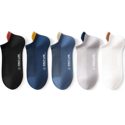 【サイズ・仕様】足の適用サイズ:24~27cm、フリーサイズでほとんどの男性の足に適しています。5足セットで5色があり、ベーシックなブラック、ホワイト、ブルーグレー、ネイビー、ミルクホワイトのカラバリを揃えているため、カジュアルからビジネス...