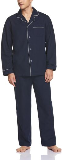メンズポケット付きパジャマ上下セット ウエストの周りにひもが付いてサイズ調節可能 実用性の良いボタン付きの前開きタイプ サラっとしたフランネル綿素材は、風通しが良く気持ちの良い肌触りを実現。