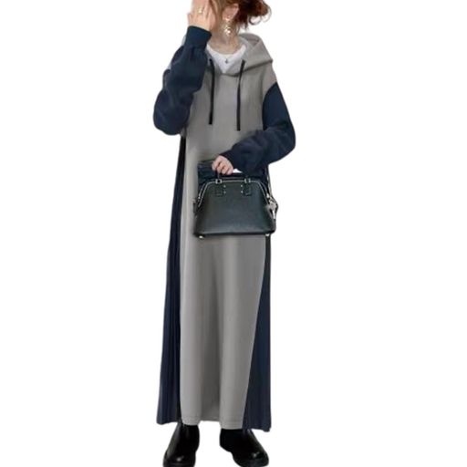 柔らかい素材がストレスフリーな着心地です。1枚着るだけで上級コーデが手に入る。バイカラー配色切替えの重ね着風ワンピース!無地の配色切替は着やすく上品な印象に。サイドに施したプリーツ切替が印象的なワンピース。プリーツがふんわり揺れて、華やかさ...