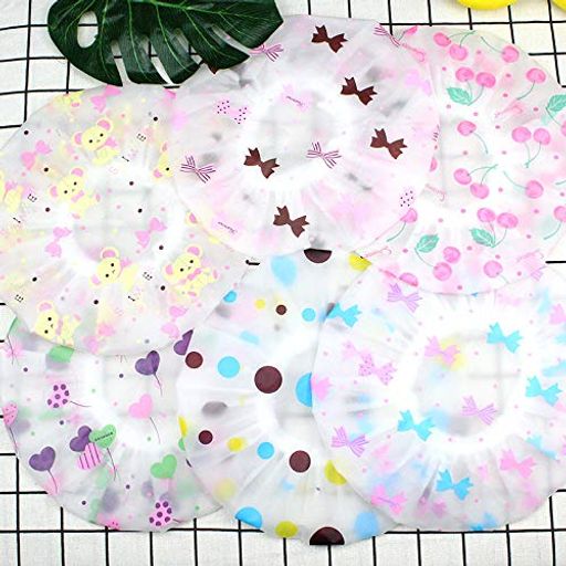 サイズ:28 x 28 x 0.1 cm 。6枚セット。 可愛いシャワー防水キャップ6枚セット、毎個のパターンは異なる。 高品質のEVA材質で、ソフトそして耐久性があり、繰り返し利用できます。 多用途です、シャワー、調理、SPA、洗顔などに...