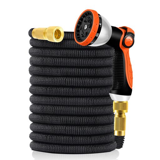 👍【高品質ラテックスを採用&amp;優れた伸縮性】3倍伸縮ホースは、従来品を改良しました。伸びるホース内層には伸縮性と回復性に優れた高品質2mmラテックスを採用し、伸縮ホースの耐久性と使用時の伸縮速度が向上しました。外層は耐...