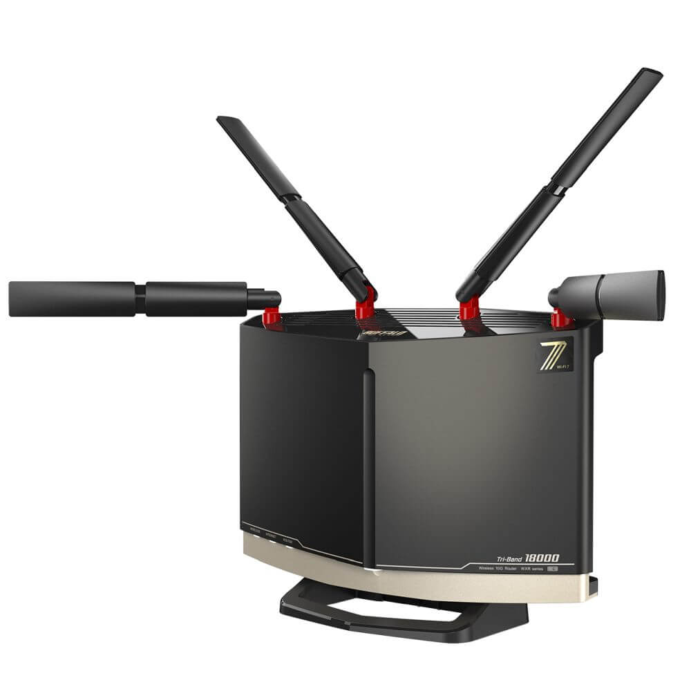 Wi-Fi 7対応トライバンドルーター フラッグシップモデル グラファイトブラックW-Fi 7に対応したフラッグシップモデル 最大通信速度は Wi-Fi 6(6E)の約3.7倍 「MLO」や「320MHz幅通信」などの目玉機能を実現 10ス...