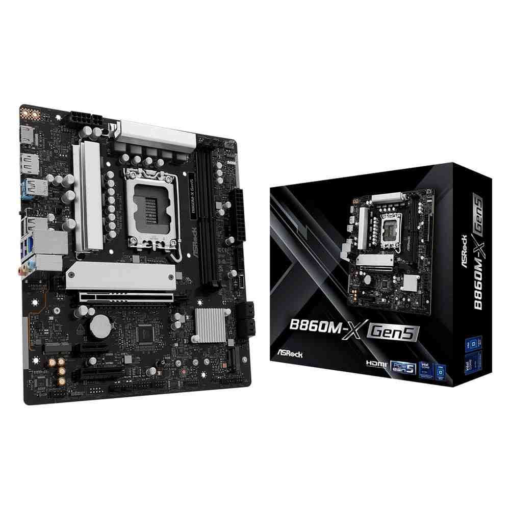 Intel B860チップセット搭載 MicroATXマザーボード・Intel Core Ultra プロセッサー対応 (Series 2) (LGA1851)・7+1+1+1+1 電源フェーズ・2 x DDR5 DIMM デュアルチャンネ...