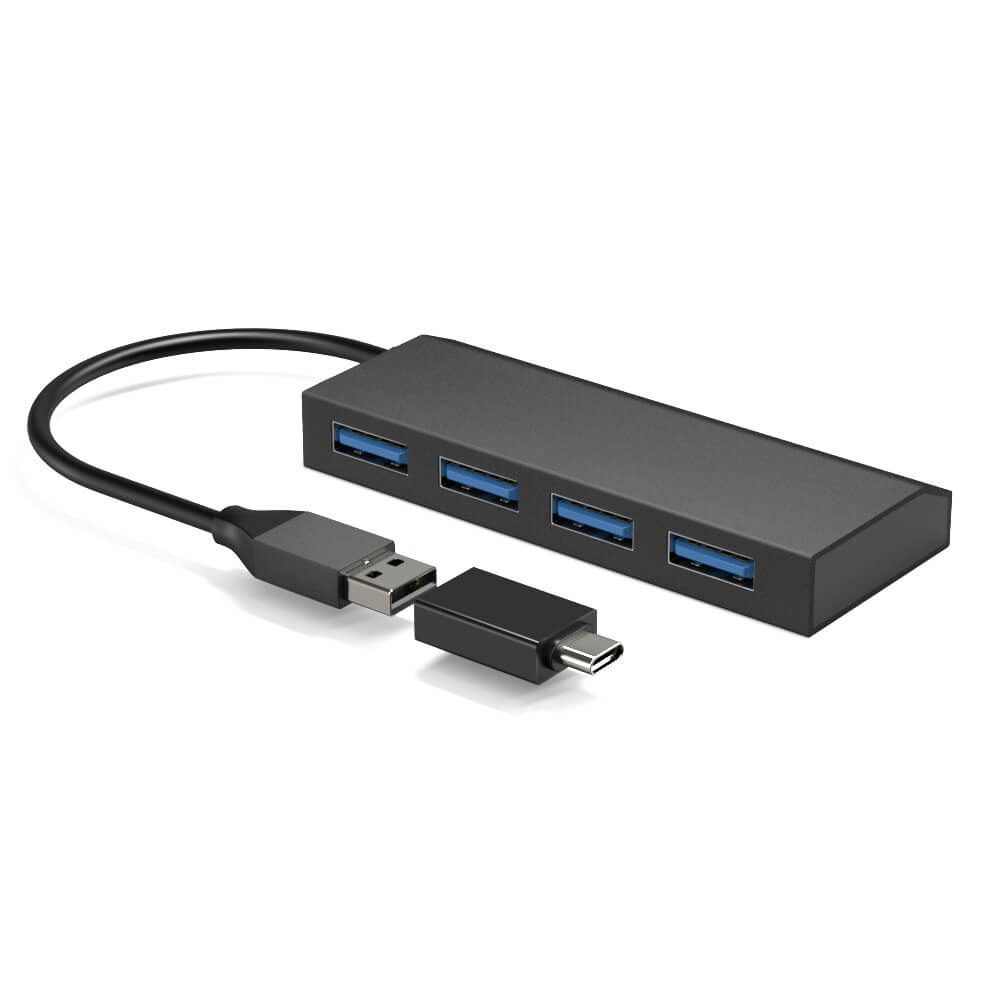 Type-C変換アダプタ付属 4ポートUSB 3.2 Gen1 ハブ対応OS:Windows10以降 / Mac OS X v10.1以降 サイズ:約79.6×32×12mm(±0.3mm) 接続:USB-Type A プラグ、Type-C...