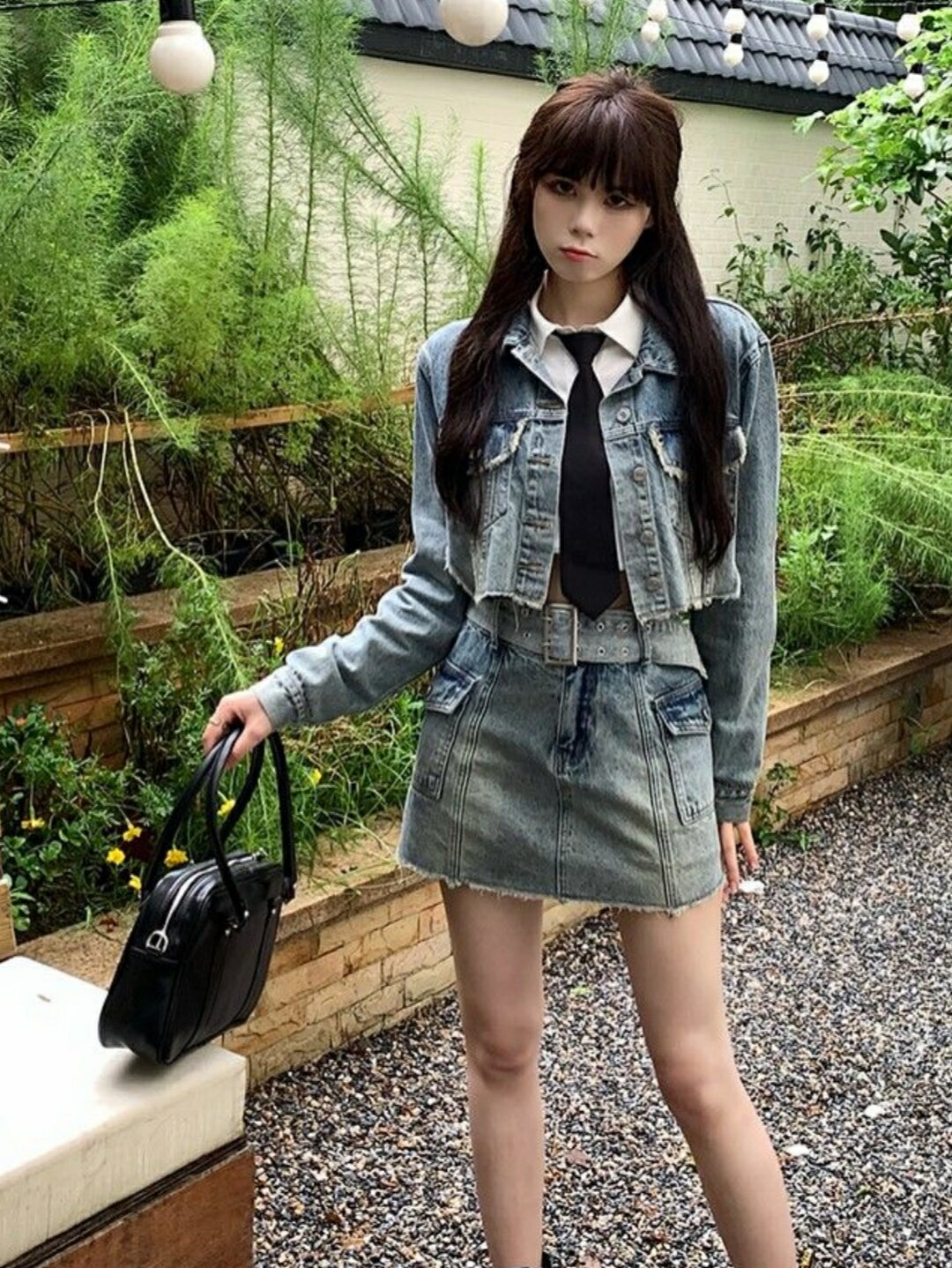 セットアップ 大人 上品 高級 おしゃれ デニム　スタイル　レディース　 レトロ デニムスーツ 女性用 2025 春の新 スタイル ファッション 長袖 トップス ショート パンツ スーツ