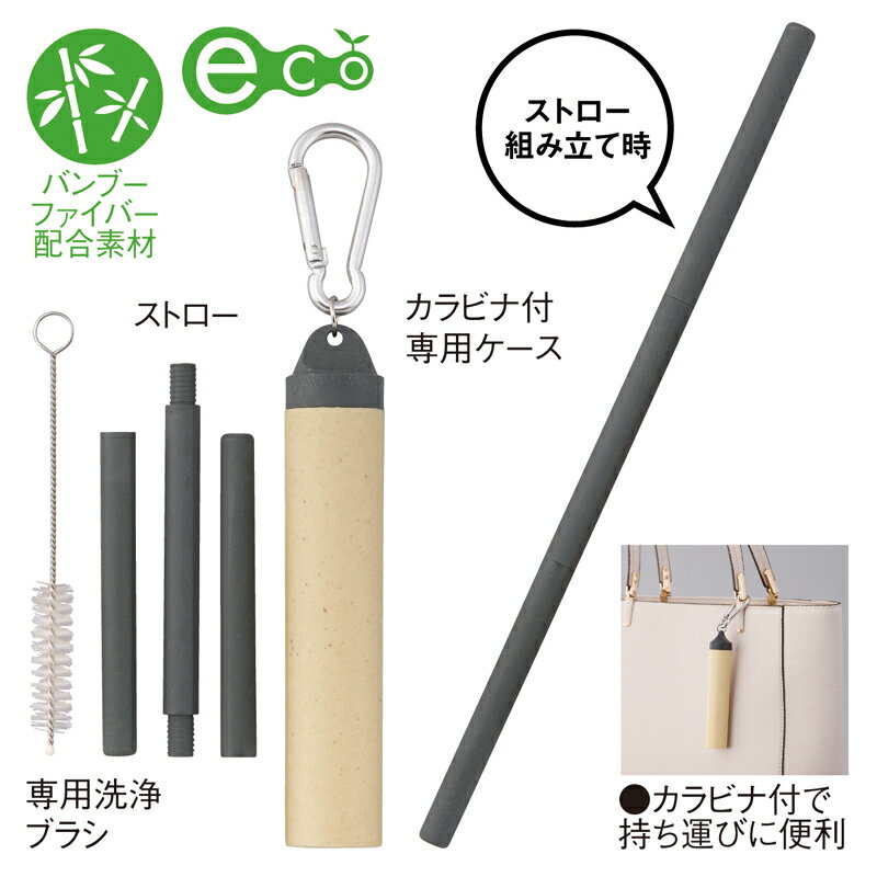 送料無料　217008バンブーファイバーマイストトローこれからは飲み物もマイストローで・・プレゼントにも最適 カラビナ付きで持ち運びに便利エコの時代バンブーファイバーを30％配合したエコ度の高いマイストローとケース洗浄ブラシ付で使いやすさ ...