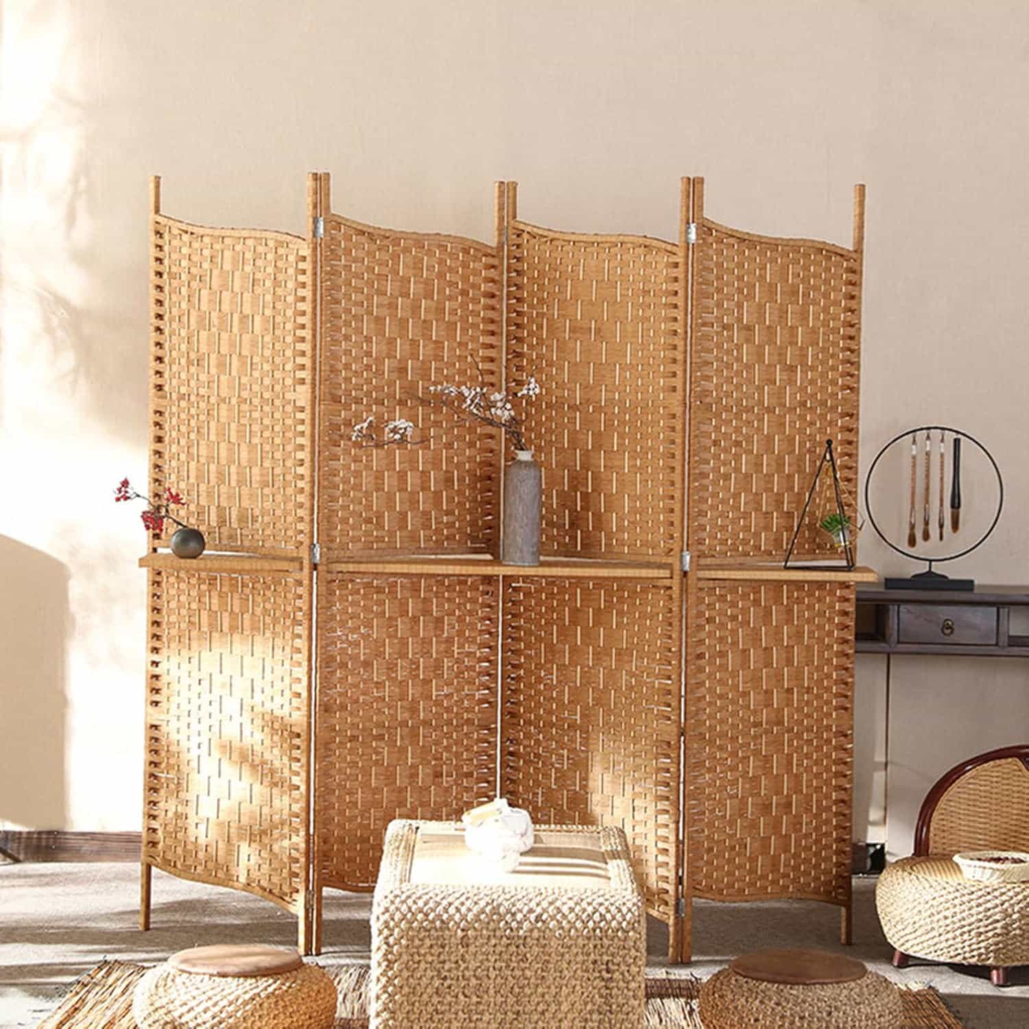 　　　 -------商品詳細------- 「商品サイズ（cm）」：180*50*4=高さ約180×幅約50　　　パネル数：4連 「材質と製法」このパーテーションの外枠には天然木を使用し、表面には紙織りで手作業で作られています。機械生産と...