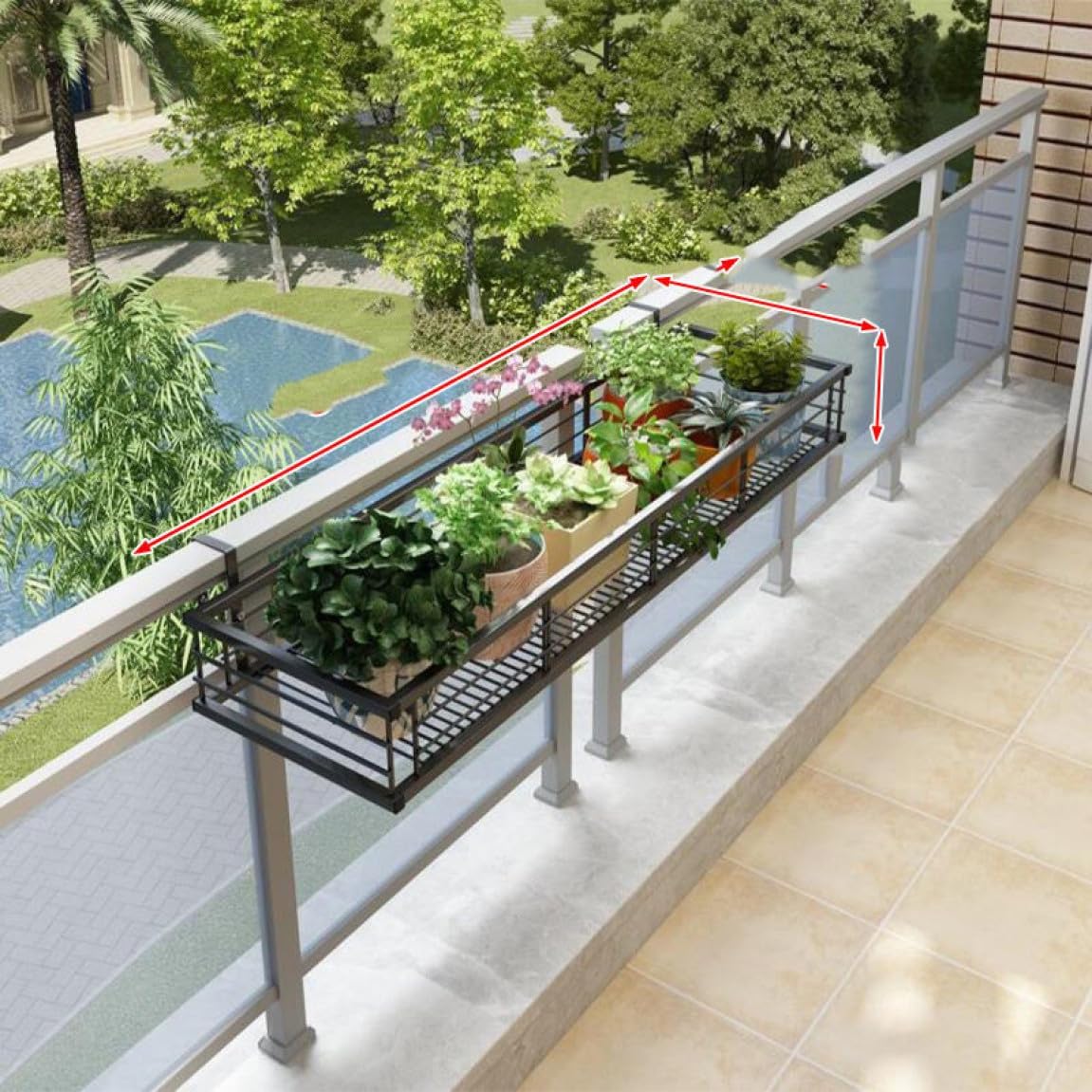 　　　 ◆◇◆売れている秘密◆◇◆ 金属製フレームは耐久性があり、シンプルな構造ですが、良い耐荷性で、花満開でも、ちゃんと植木鉢を支えます。 柵の幅1-2CM、3CM、4CM、5CM、6CM、7CM、8CM、9CM、10CMを選べる。注文し...