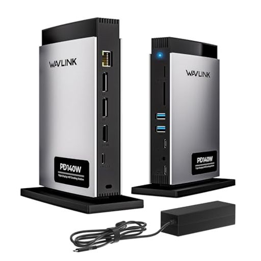 【11-in-1の優れた接続性】WAVLINKの多機能USB-Cドッキングステーションは、140WPD3.1USB-C入力、2つの8K対応DPポート、8KHDMIポート、10GbpsUSB-C3.2ポート、2つの5GbpsUSB-Aポート、...