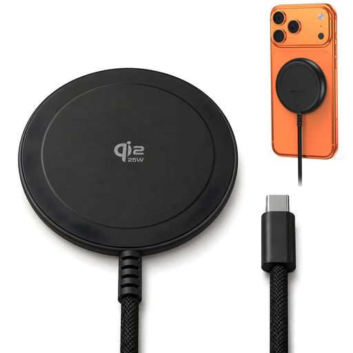 【Qi2 25W認証・最大25W急速充電】Qi2 25W規格に対応したマグネット式ワイヤレス充電器です。対応機種と30W以上のUSB-C PD電源アダプターを使用することで、最大25Wのワイヤレス充電に対応します。従来の15W充電器と比較し...