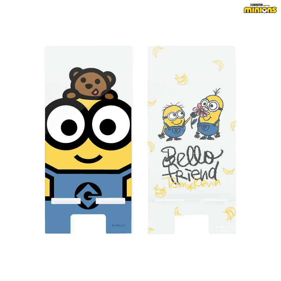 『怪盗グルー／ミニオンズ』シリーズデザインのアクリルスマホスタンドが登場！「ボブ＆ティム」「トム＆ケビン」の2種類からお選びください！スマートフォンなどを立てかけられるアクリル製のデスクトップスタンドです。動画視聴などに最適。キッチンでイン...