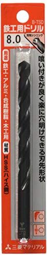 1本入・ 8.0mm B-TSD・・Size:8.0mmStyle:1本入・原産国:日本・●一般穴あけ用です。●鋼類・鋳鉄・アルミ合金・非金属の加工に最適です。・●被削材:軟鋼、一般鋼、ステンレス鋼、鋳鉄、軽合金。・●刃径(mm):8.0●...