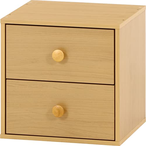 引出2杯・ナチュラル キューブボックス 99895・・Color:ナチュラルSize:キューブボックスStyle:引出2杯・サイズ:幅34.5×奥行31.5×高さ34.5cm・本体重量:6.5kg・耐荷重:(全体)15kg、(棚板)5kg・...