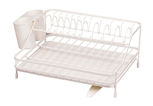 ・オフホワイト 1段 HB-1459・・Size:1段PatternName:C.ディッシュラック・製品サイズ:(約)幅34.5×奥行30×高さ15cm・材質:本体/鉄(エポキシ樹脂塗装)、トレー・水切りポケット/ポリプロピレン(耐熱温度8...