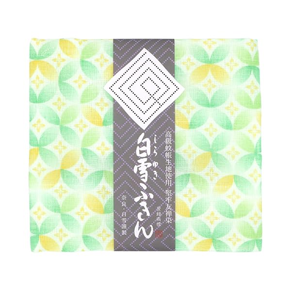 友禅染め手拭い七宝柄／若竹色(グリーン)/約30×40cm/2158・Color:七宝柄／若竹色(グリーン)Size:約30×40cm・パッケージ個数:1・表面は美しい友禅染め、裏面は白い蚊帳生地を使用しております。 しなやかな触感は、ふき...