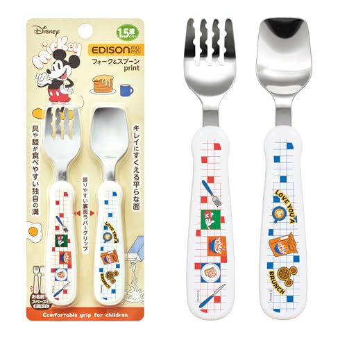カジュアルミッキー/14cm/4544742904081・Color:ミッキー・エジソンのカトラリーにディズニーキャラが新登場！・月齢：1.5歳~・長さ：14cm・生産国：韓国・お手入れ方法：食洗器OK、電子レンジ・薬液消毒・煮沸消毒・漂白NG