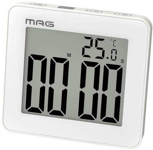 アクアミニットホワイト/92×100×24mm/TM-603 WH-Z・パッケージ個数:1・機能:時刻表示、温度表示、カウントダウンタイマー、カウントアップタイマー、アラーム、リピート機能、防塵仕様(IP5X)、防滴仕様(IPX3)、置き掛...