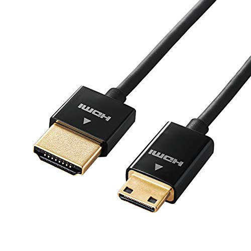mini HDMI (スリム)ブラック/2.0m/DH-HD14SSM20BK・Size:2.0mStyle:mini HDMI (スリム)・パッケージ個数:1・ケーブル直径約3.2mmで取り回しがしやすく、すっきり配線できる、スーパースリ...