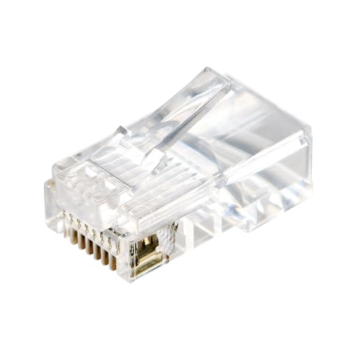 クリア/-/LD-RJ45T100V2・パッケージ個数:1・LANケーブルの自作に。Cat5e用のRJ45コネクター100個入りです。・Cat5eの単線ケーブルおよびヨリ線ケーブルの両方に対応しています。・サビに強く信号劣化の少ない金メッキ...