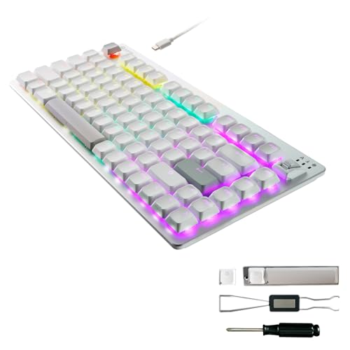 ホワイト/-/TK-VK720ALWH-EN・Color:ホワイト・パッケージ個数:1・キー配列：US配列、キー数：82〜83キー、キーピッチ：19.0mm、キーストローク：2.5mm・キータイプ：磁気式アナログ検出スイッチ、アクチュエーシ...
