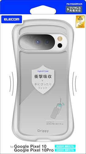 クリア/-/PM-P252GRPACR・パッケージ個数:1・対応機種: Google Pixel 10/10 Pro・全周に配置した独自設計のエアークッションが衝撃を吸収し、背面には高硬度のポリカーボネート素材を採用。中央のくびれ形状に平坦...