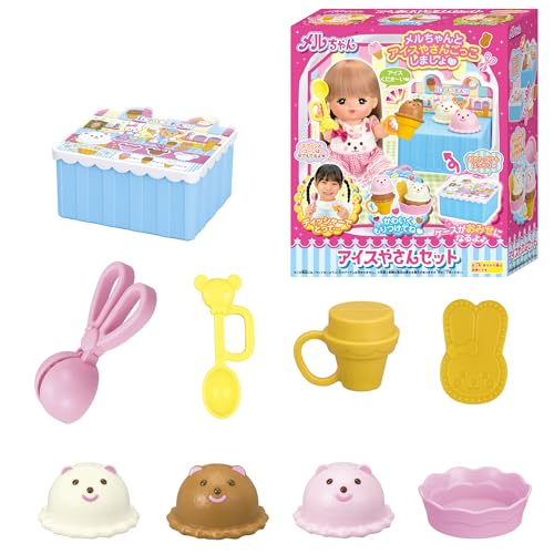 -/-/1851656・・メルちゃんとアイスやさんごっこしよう！ ・対象年齢：3才以上 ・セット内容：ケース＆ふた、ディッシャー、カップ、コーン、スプーン、ウエハース、アイス×3商品紹介 ・メルちゃんとアイスやさんごっこができるよ！ ・ケー...