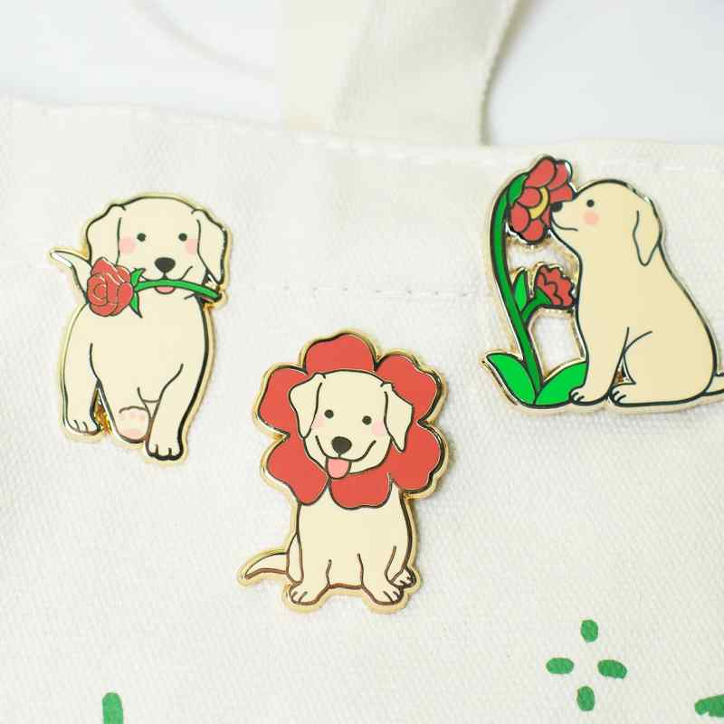 ブローチ レディース アクセサリー ピ レディースジュエリー アクセサリー ブローチ 特集 A:花をくわえる子犬 画像参照 B:花輪の子犬 画像参照 C:花の香りを嗅ぐ子犬画像参照 D:子犬3点セット画像参照ブローチ レディース アクセサリ...