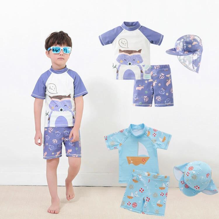 商品詳細 商品内容　 ベビー 水着 3点セット キャンプ付き 男の子 上下セットみずぎ 可愛い 水着 生地　 ナイロン80% サイズ 3T#対応年齢1-2歳 身長70-80CM 4T#対応年齢2-3歳 身長80-90CM 5T#対応年齢3-...