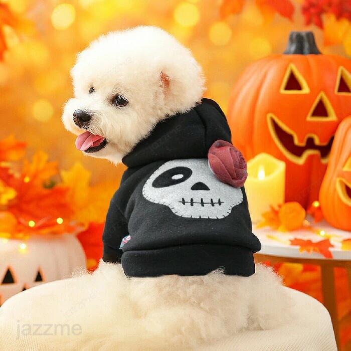 商品情報 商品名：ハロウィン ペット服 フード付き ドクロ 髑髏 バラ 猫服 犬服 ハロウイン衣装 猫の服 ペットウェア ミイラ 木乃伊 コスプレ 魔法使い 撮影 コスチューム ペット用 かわいい 犬用 小型犬 猫用 室内室外 ネコ 変装 ...