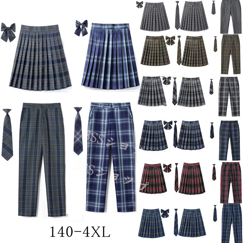 商品紹介 男子制服 チェック柄 ズボン ネクタイ 女子制服 チェック柄 スカート ネクタイ(蝶結び) 素材:ポリエステル 商品内容: 男：スボン+ネクタイ 女：スカート+ネクタイ(蝶結び) ※注意事項 商品について： ※サイズ表記は目安です...