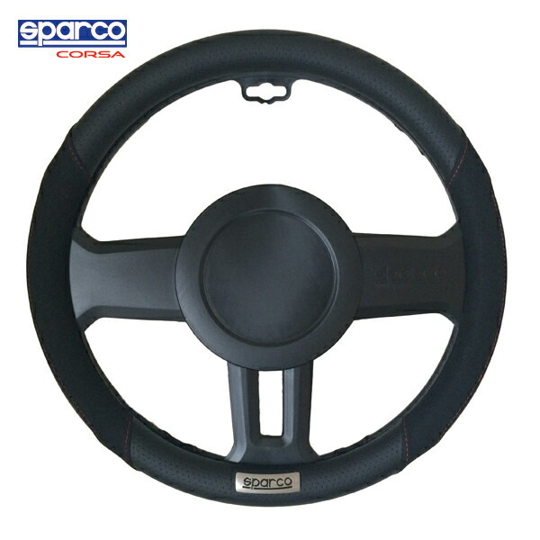 ●ステアリング正面下に「Sparco」ロゴプレート。 ■商品仕様 品番：SPC1112BKJS 商品名：SparcoCORSA ステアリングカバー 1112 スエード BLACK/Sサイズ JANコード：6922516311293 カラー：...