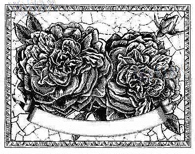 ゴムの印面のみ（クッション無し）のスタンプ。 木の持ち手は付いていません。 クッションシート、アクリルブロックとともにお使い下さい。 《2輪のバラとリボン》 スタンプの絵柄サイズ: 7.6 × 10 センチ 素材：ゴムの印面のみ ↓クッショ...