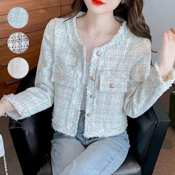 洗練されたデザインが魅力のツイードジャケット。スタイリッシュな、スリム＆ショート丈なデザイン、はカジュアルからフォーマルまで幅広いコーディネートに対応してくれます。上品でモダン、そしてカジュアル。一着は持っておきたいアイテムですネ。ーーーー...