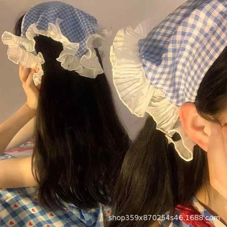 ・カラー展開: イエローチェック三角頭巾、ピンクチェック三角頭巾、グリーンチェック三角頭巾、レースホワイト三角頭巾、レースピンク三角頭巾、レースブルー三角頭巾、ブルーカチューシャ三角頭巾、ピンクカチューシャ三角頭巾、グリーンカチューシャ三角...