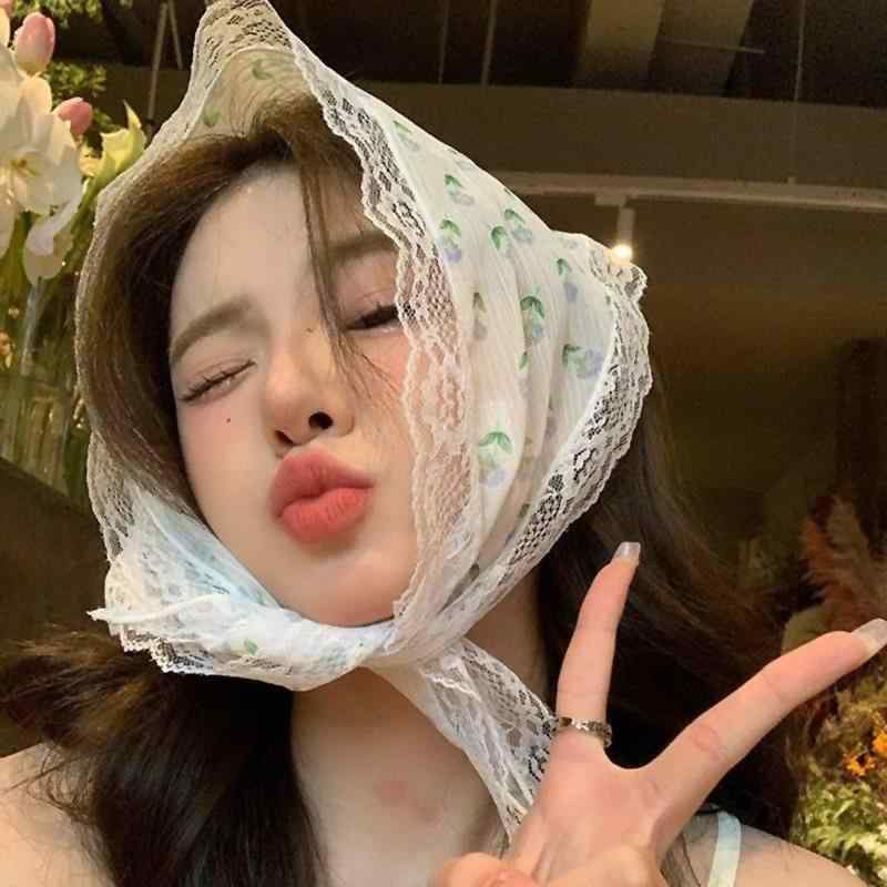 ・スタイル: 韓国風・カテゴリ: スカーフヘアバンド・デザイン: 花柄・用途: 旅行記念品・柄: チェック柄・カラー展開: ピンク、グリーン・特徴: カントリー風