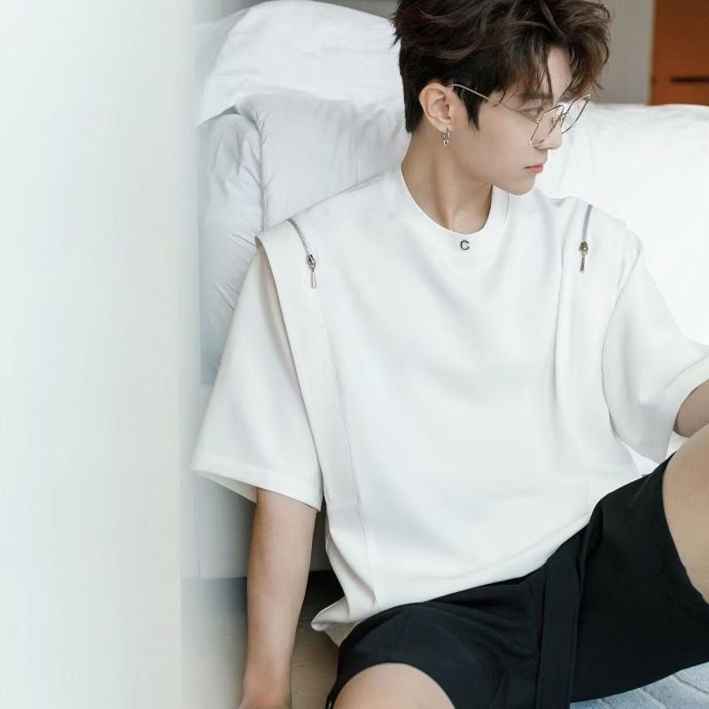 ・カテゴリ: Tシャツ・スタイル: 韓国風・対象性別: 男性・対象年齢層: 成人・主な素材: ポリエステル、綿混紡・柄: 無地・フィット: ゆったり・デザイン: プルオーバー・ネックライン: クルーネック・袖丈: 半袖・袖型: ドロップショ...